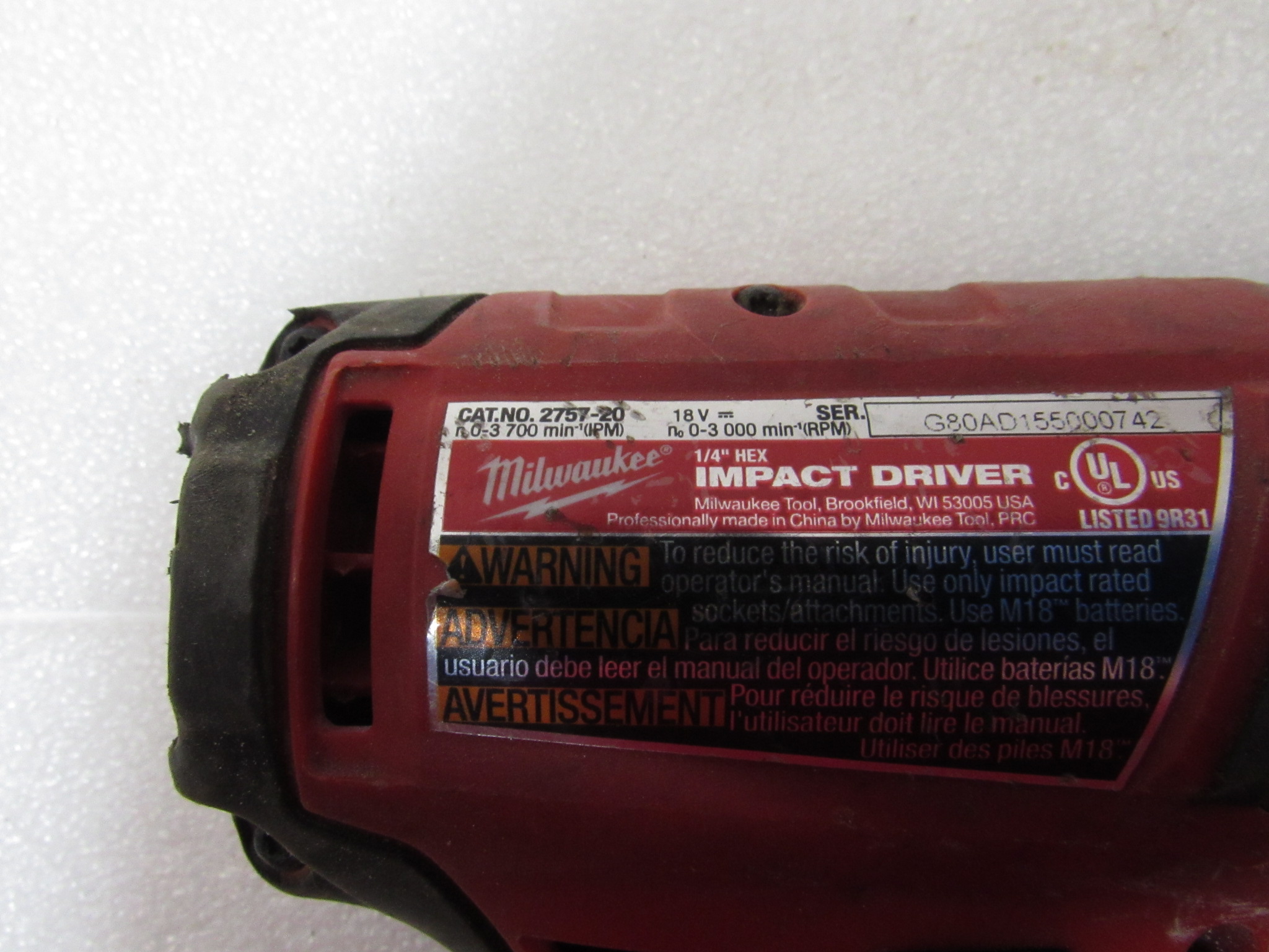 Milwaukee 2757-20 M18 FUEL 1/4" Hex Impact Driver