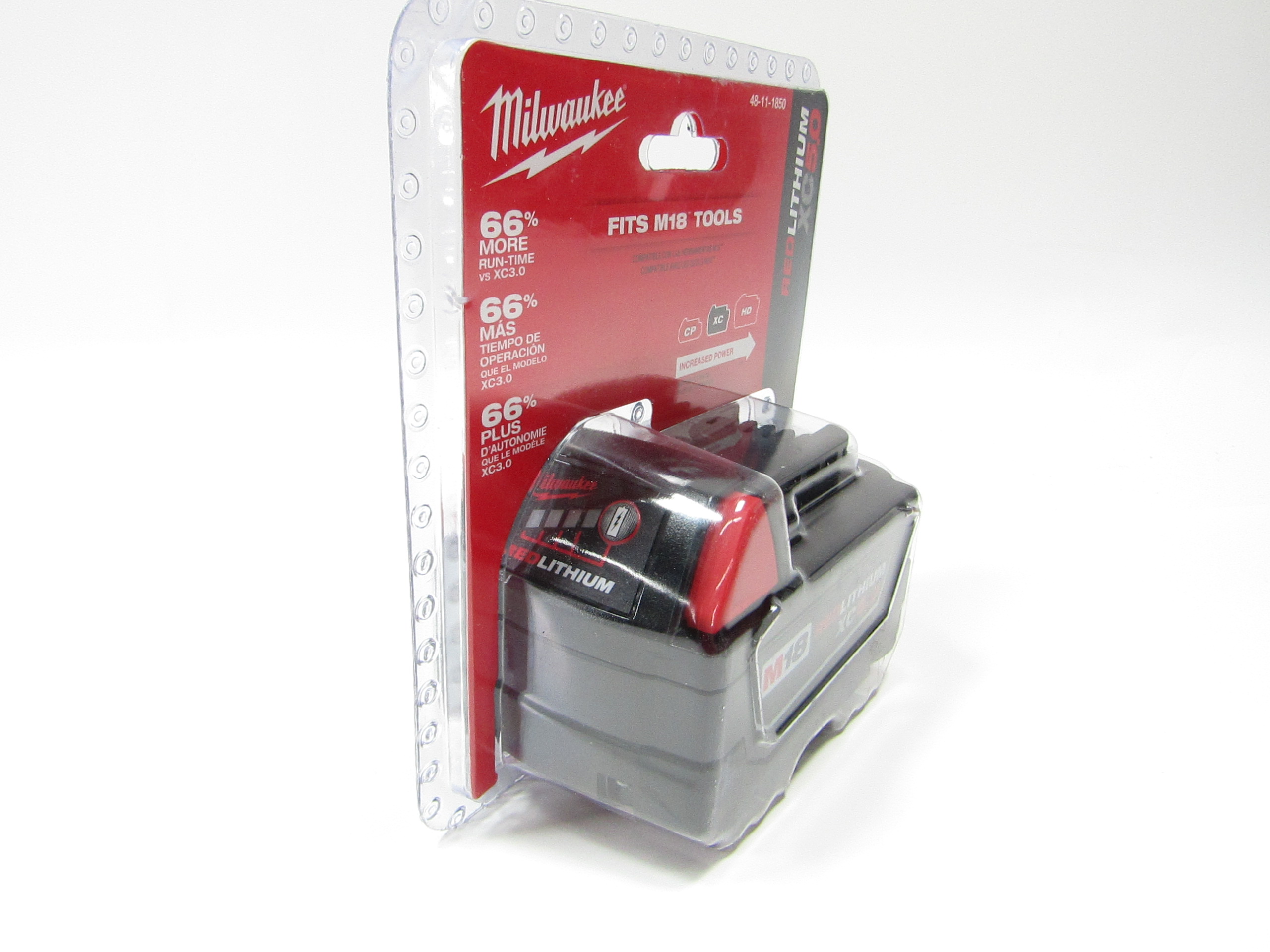 Milwaukee 48-11-1850 M18 Red Lithium XC 5.0 Ah Extended Capacity ...