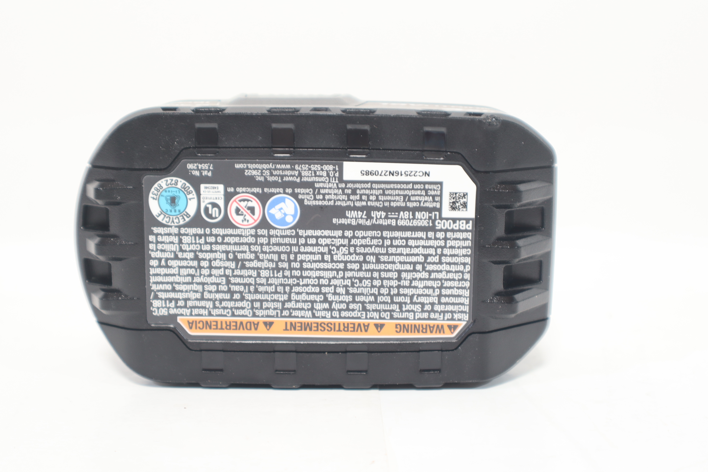 Ryobi PBP005 18V ONE+ 4AH Lithium Battery 0985 & PCG002 18V ONE+ ...