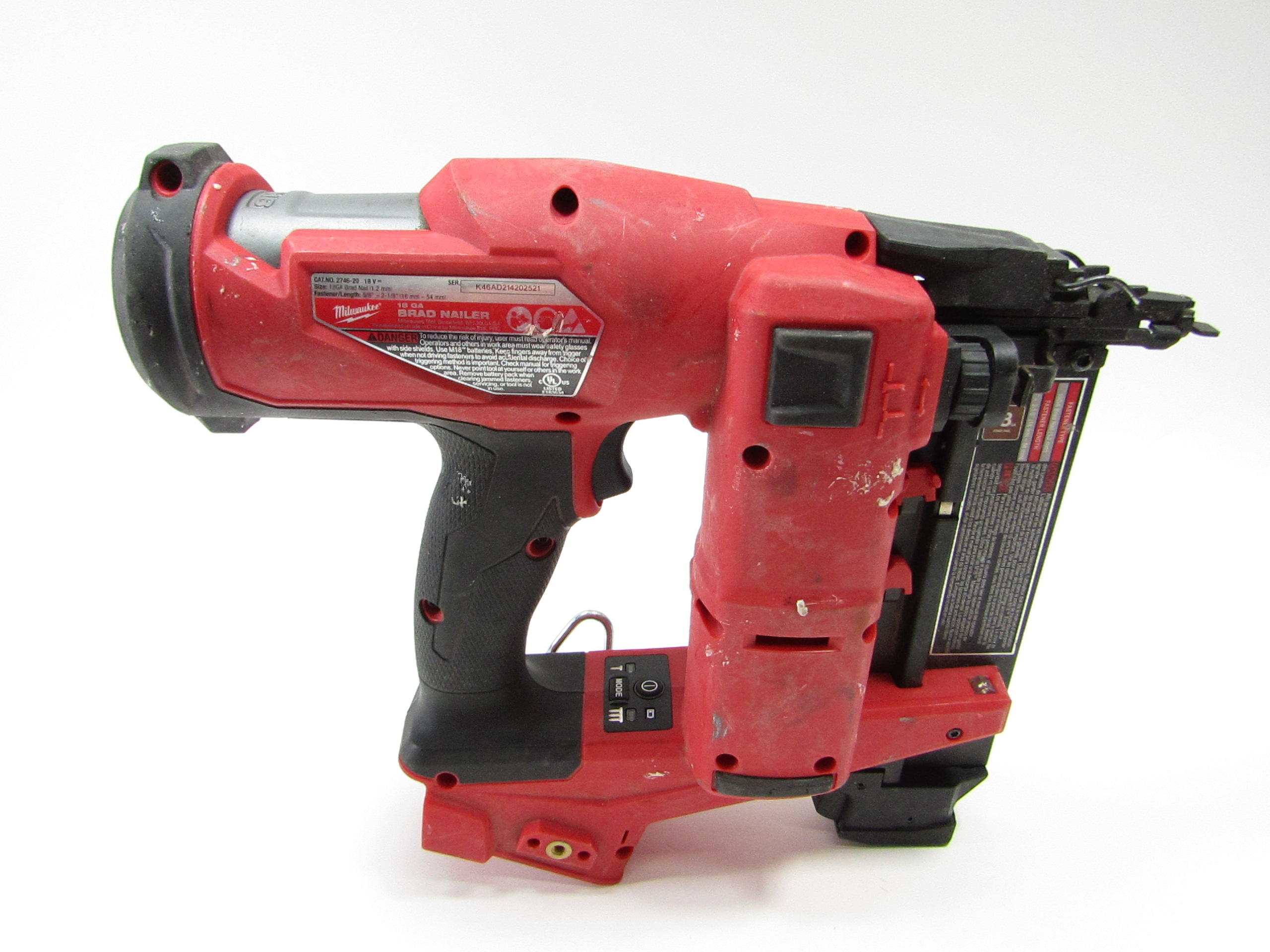 Milwaukee 2746-20 M18 FUEL Brushless Cordless Gen II 18g Brad Nailer 5386