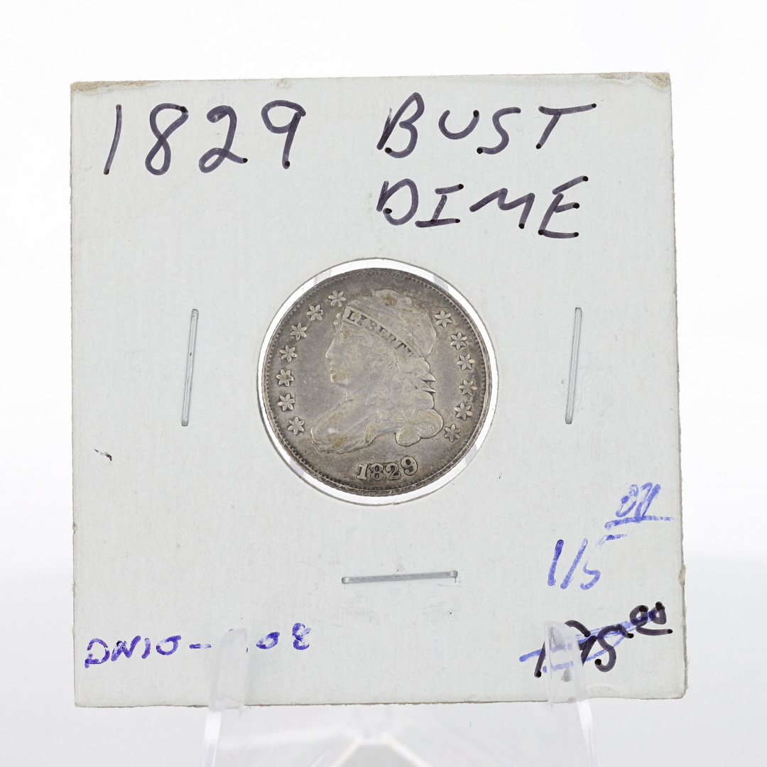 1829 10C Capped Bust Dime Coin 89.2% Fine Silver Philadelphia Mint US Coin