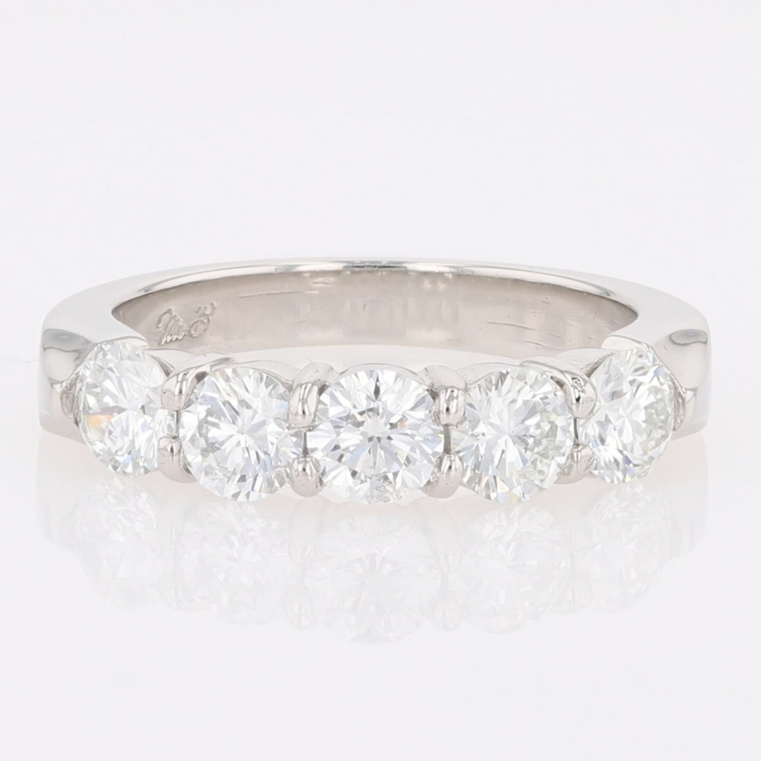 1.50ctw Round Cut Diamond Prong Set Wedding Band Ring Platinum Size 6.5