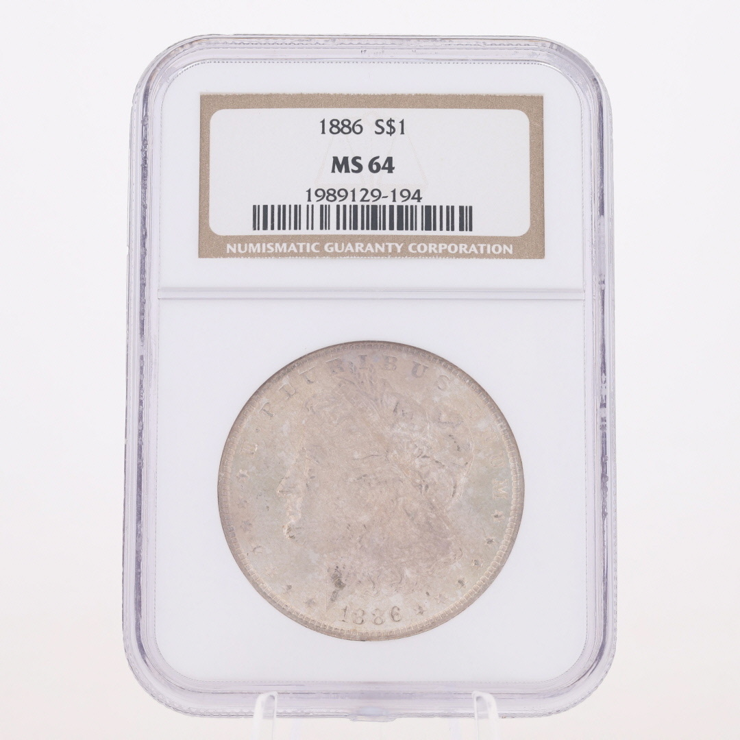 1886 Morgan Silver One Dollar Coin NGC MS 64 in Sealed Case