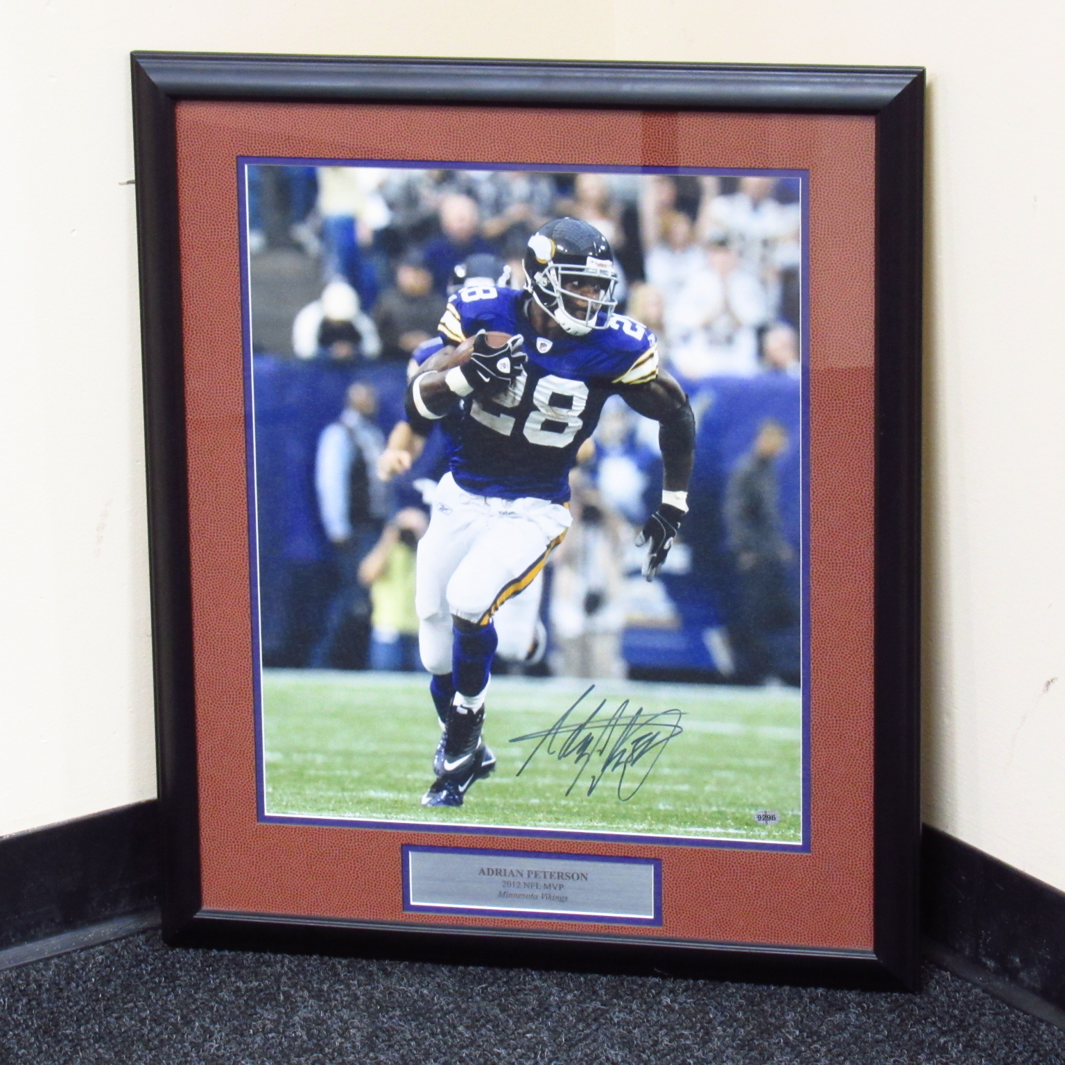 Adrian Peterson Signed 2012 NFL MVP Vikings 23x27 Framed Print - Pick ...