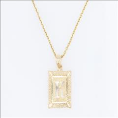 21mm Initial "K" Filigree Pendant on 18" Necklace 10k Yellow Gold 2.95 ...
