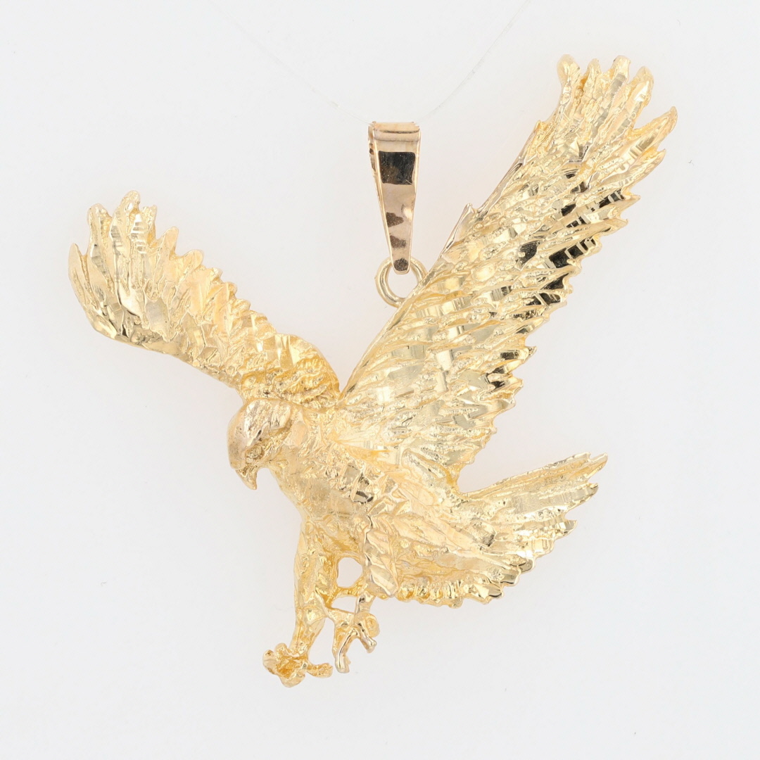2" Diamond-Cut Flying Eagle Pendant without Chain 14k Yellow Gold 12.75 ...