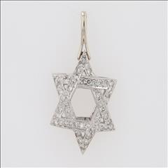 .36ctw Round Cut Diamond Religious Star of David Pendant no Chain 14k ...