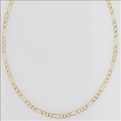 2.2mm Figaro Link Chain 18" Necklace 14k Yellow Gold 2.02 Grams