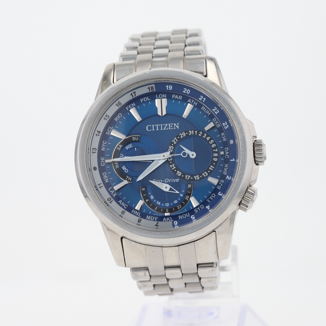 Citizen Calendrier Eco-Drive Blue Dial Chronograph Stainless Steel Men ...