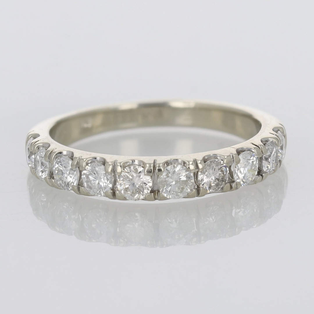 1.24ctw Round Cut Diamond Prong Set Wedding Band Ring 14k White Gold ...