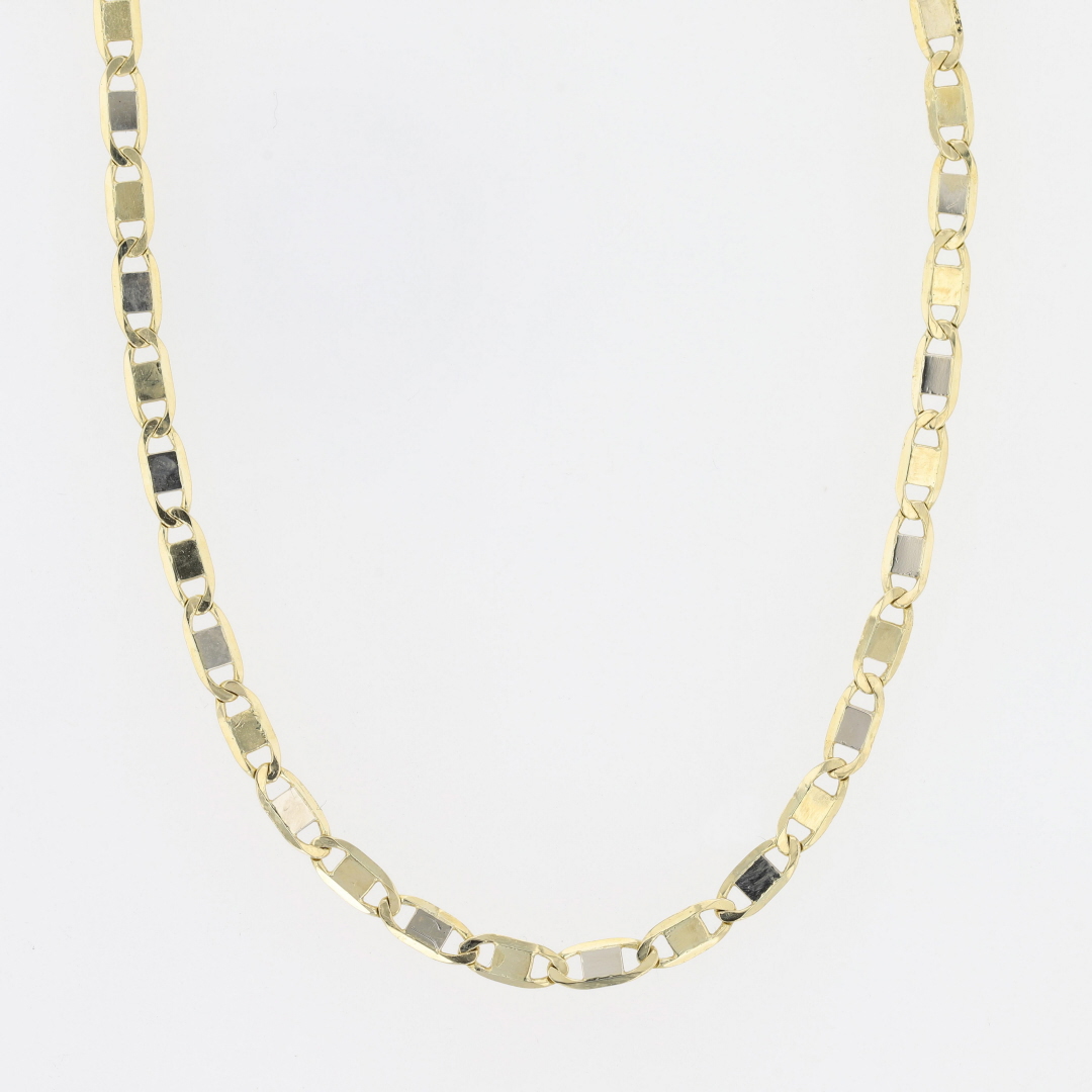 2.5mm Anchor Link Chain 16.5" Necklace 18k Multi-Tone Gold Italy 4.50 Grams