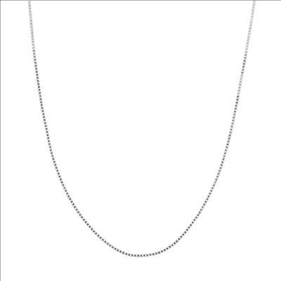 .6mm Box Link Chain 18" Necklace 14k White Gold Italy 1.09 Grams