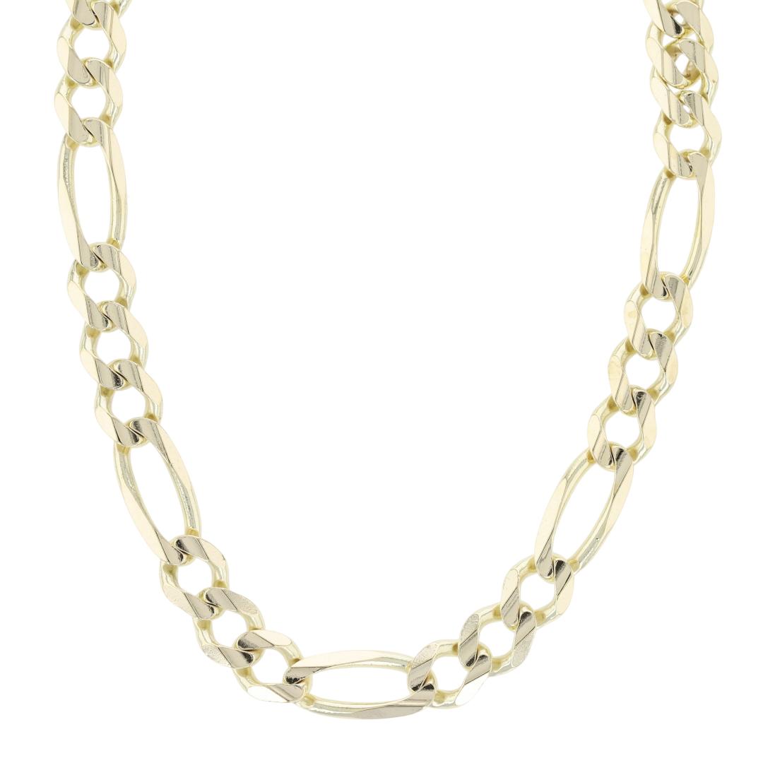 7mm Figaro Link Chain 25.75" Necklace 14k Yellow Gold 42.29 Grams