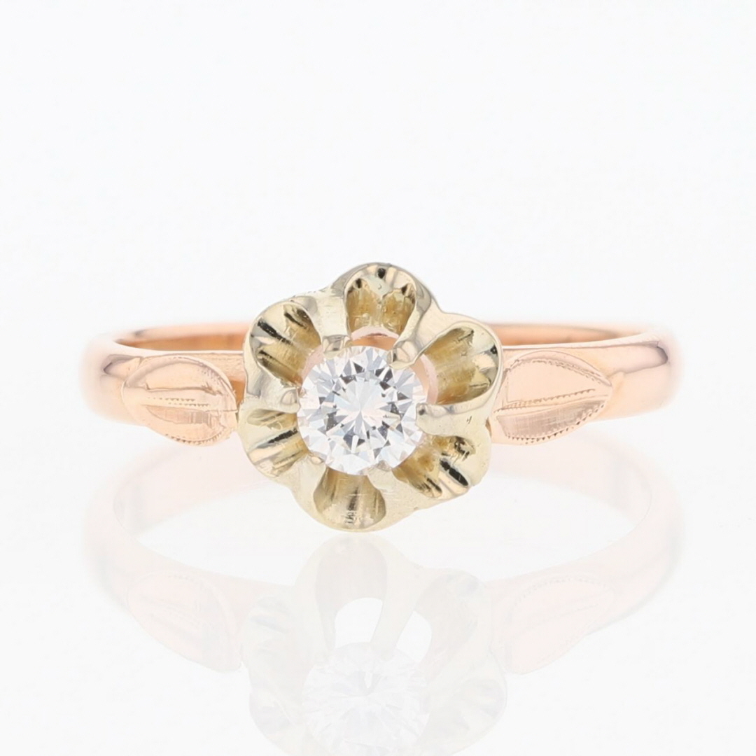 .23ct Diamond Solitaire Buttercup Engagement Ring 14k Multi-Tone Gold ...