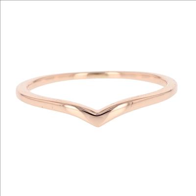 3.9mm Chevron V-Shaped Band Ring 14k Rose Gold 1.28 Grams Size 8