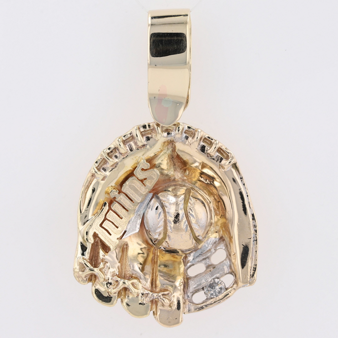 .20ct Diamond Minnesota Twins Pendant w/o Chain 10k Multi-Tone Gold 23. ...