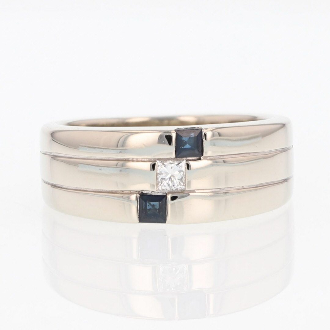 .26ctw Diamond & Sapphire Flush-Set Multi-Row Band Ring 10k White Gold ...