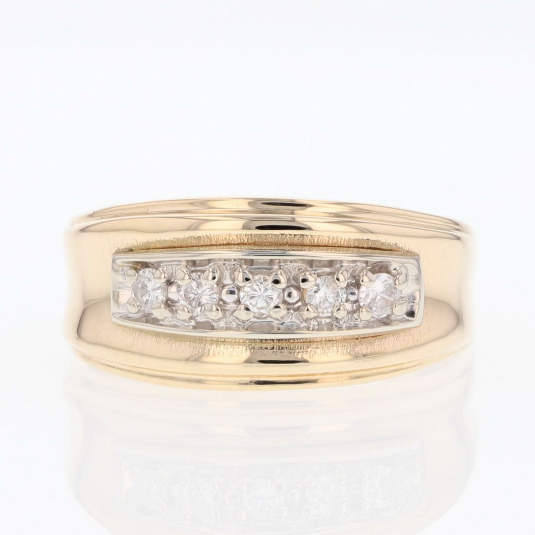 .22ctw Round Diamond Prong-Set Wedding Band Ring 14k Multi-Tone Gold ...