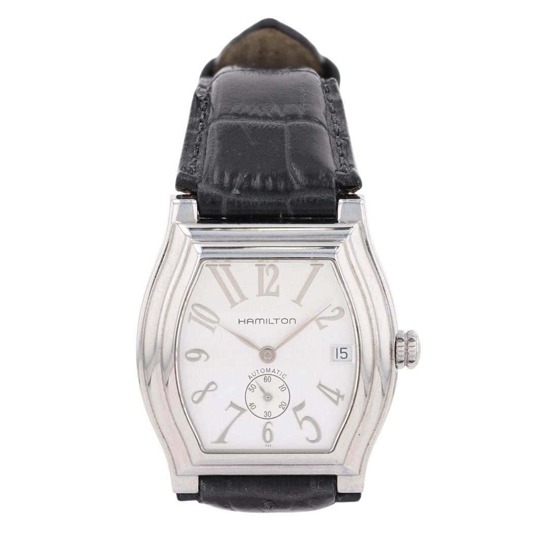 Hamilton Dodson 35mm White Dial Automatic Leather Strap Men's Wristwatch