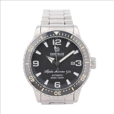 Deep Blue Alpha Marine Black Dial Automatic Stainless Steel Men's ...