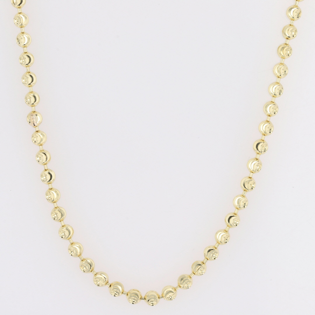 3mm Diamond Cut Beaded Link Chain 21.75" Necklace 10k Yellow Gold 13.37 ...