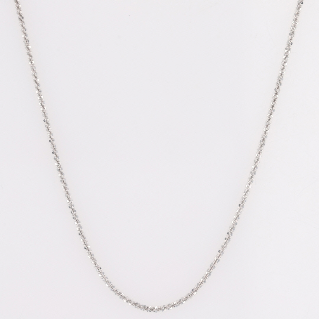 1.5mm Tinsel Link Chain 16" Necklace 14k White Gold Indonesia 2.48 Grams