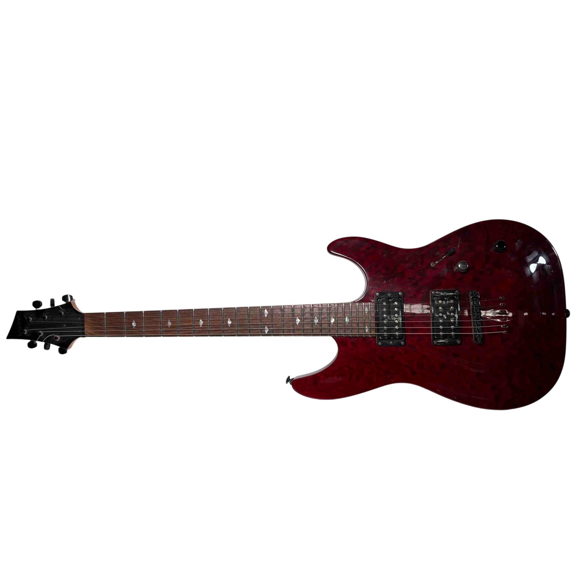 Laguna LE200QBC Red 6-String 24-Fret Solid Body Electric Guitar 1127