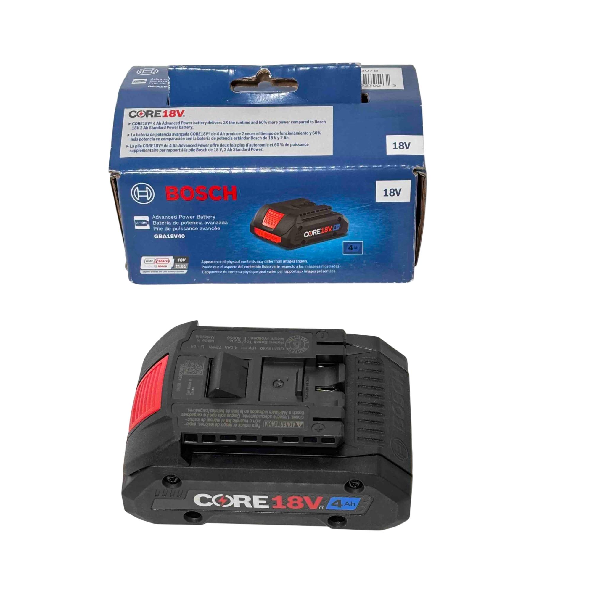 BOSCH GBA18V40 18V CORE18V Lithium-Ion 4 Ah Advanced Power Battery Pack ...