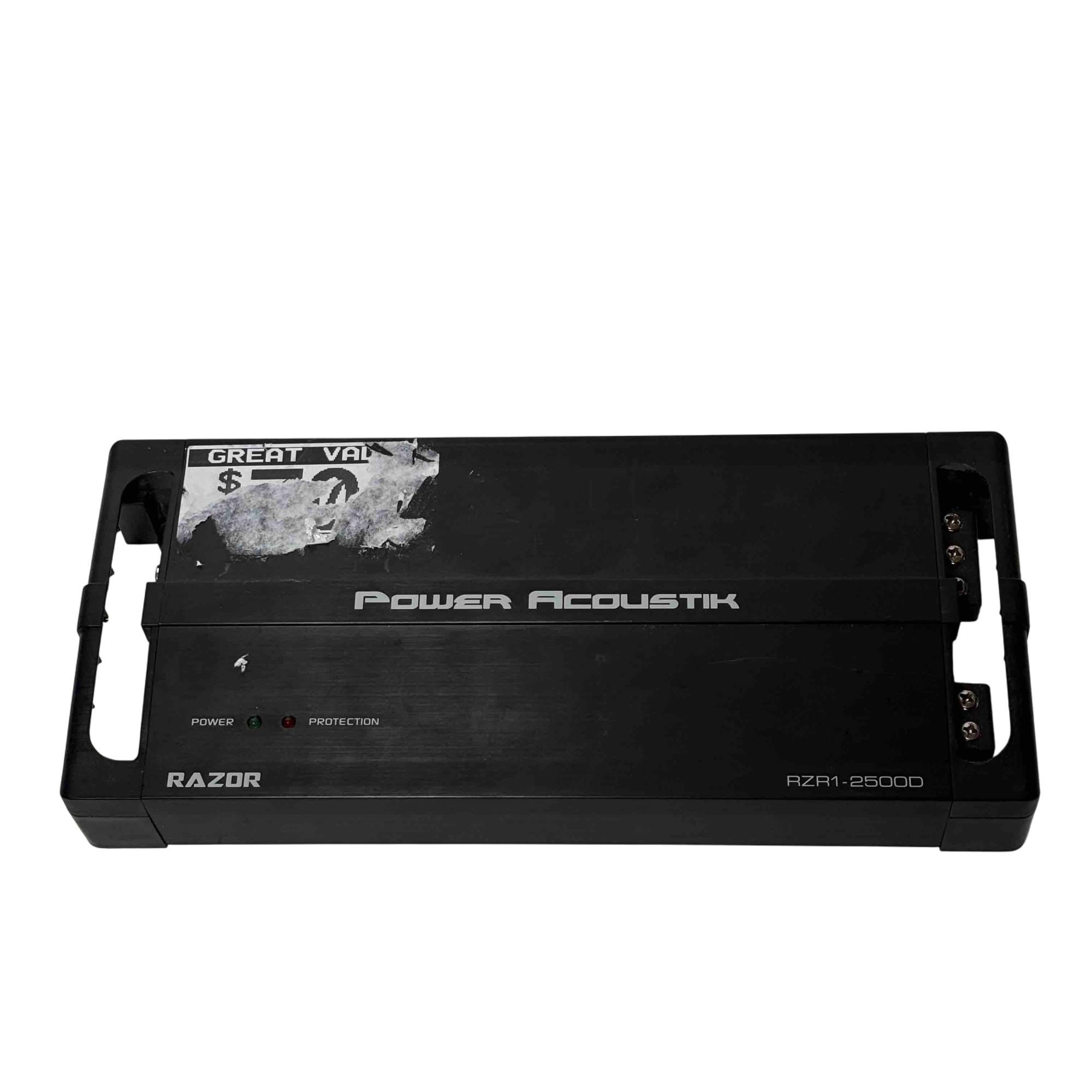 Power Acoustic RZR1-2500D Black Class D Monoblock Subwoofer Amplifier 8437