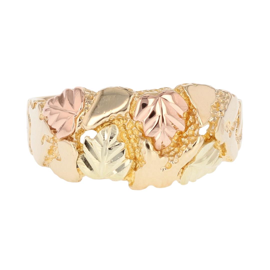 Black Hills Gold Leaves and Grapes Statement Ring 10k Multi-Tone Gold ...