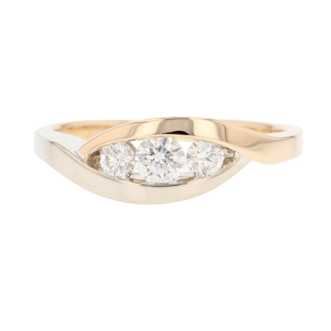 .50ctw Round Diamond 3-Stone Channel-Set Band Ring 14k Multi-Tone Gold ...
