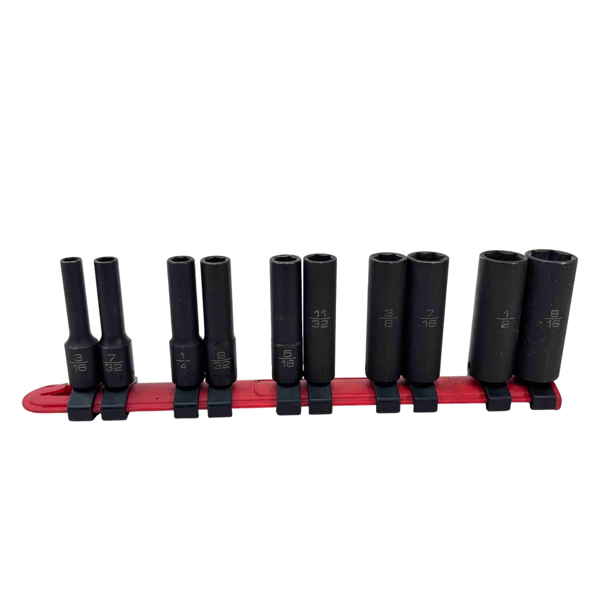 Matco SADP106V 10 Piece 1/4" Drive SAE 6-Point Deep Impact Socket Set
