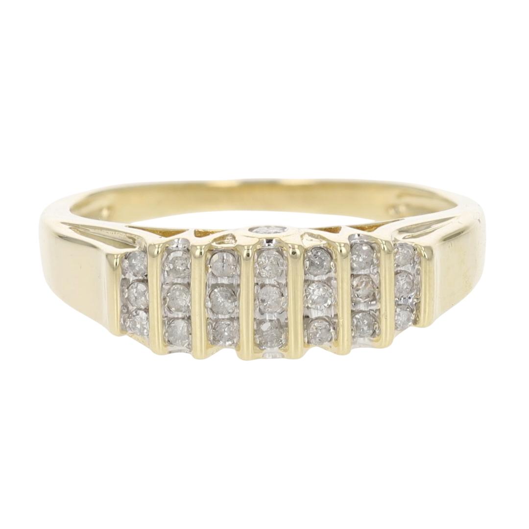 .18ctw Round Cut Diamond Channel-Set Band Ring 10k Yellow Gold Size 8.5