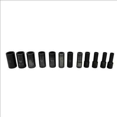 Matco Tools 12 Piece 1/4" Drive Metric 6 POINT Impact Socket Set SAIPM126V