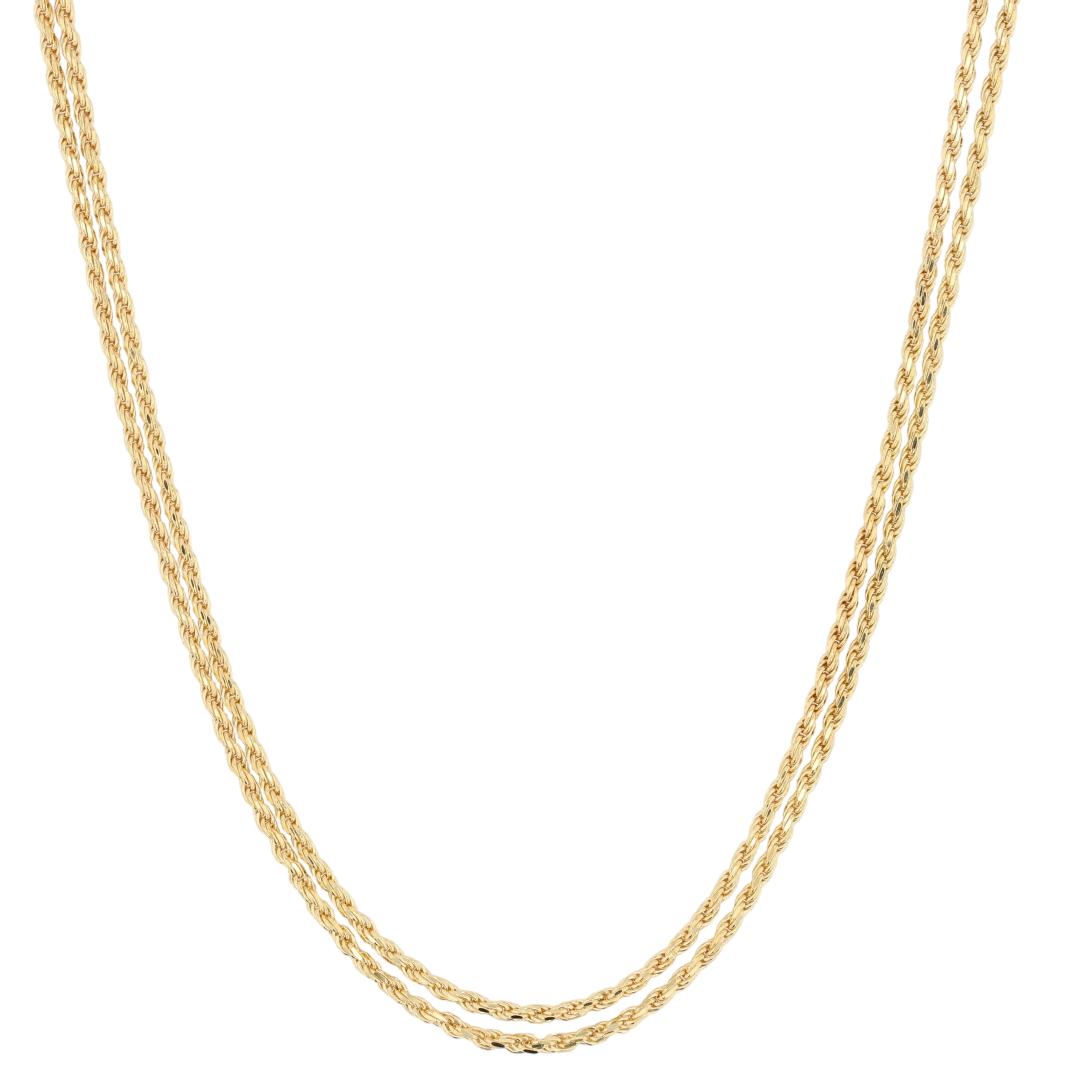Milor 2.5mm Double Rope Link Chain 22" Necklace 14k Yellow Gold Italy 9 ...