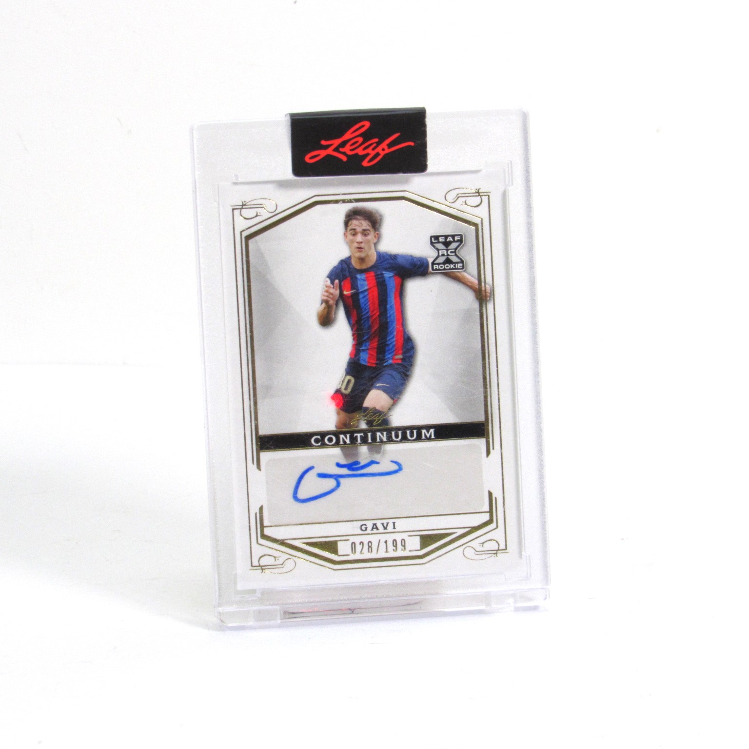 Gavi Auto Leaf 2022 RC Rookie X Continuum Soccer/Football Card - 028/199