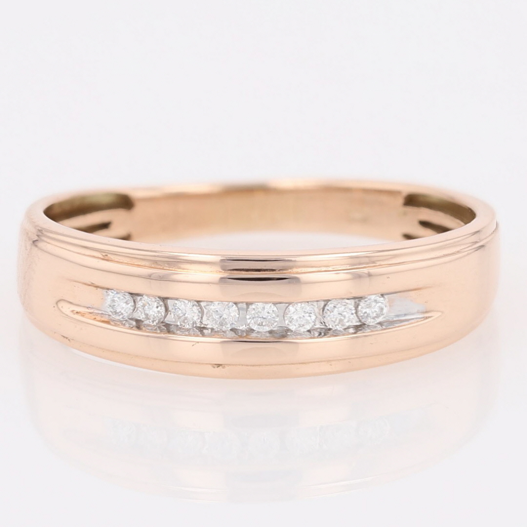 .11ctw Round Cut Diamond Channel-Set Wedding Band Ring 10k Rose Gold ...