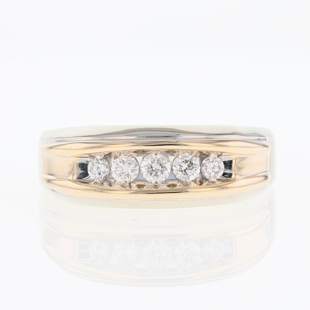 .56ctw Round Diamond Channel-Set Wedding Band Ring 14k Multi-Tone Gold ...