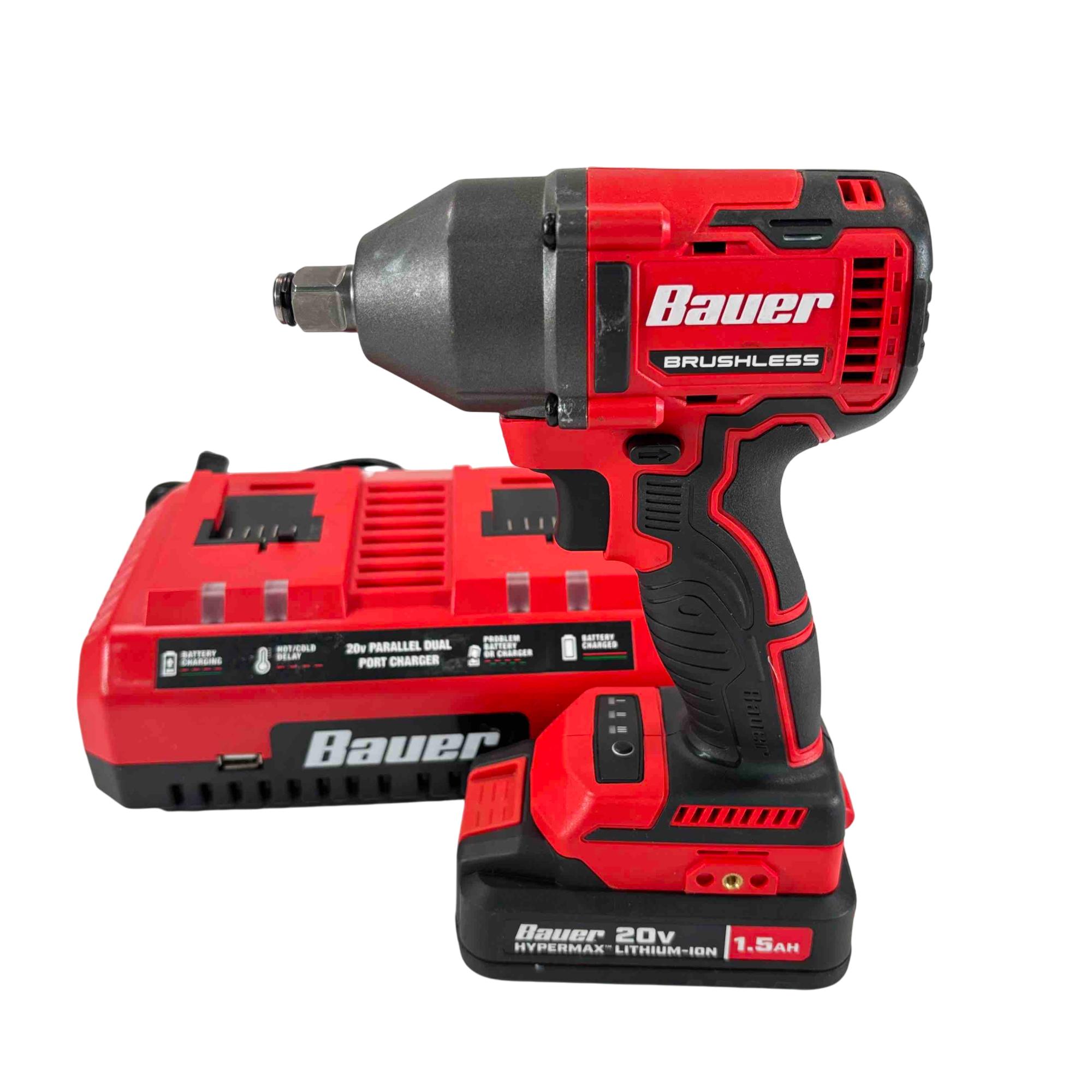 Bauer 2085C-BR 20V Brushless Cordless Li-Ion 1/2 in. 3-Speed Impact Wrench