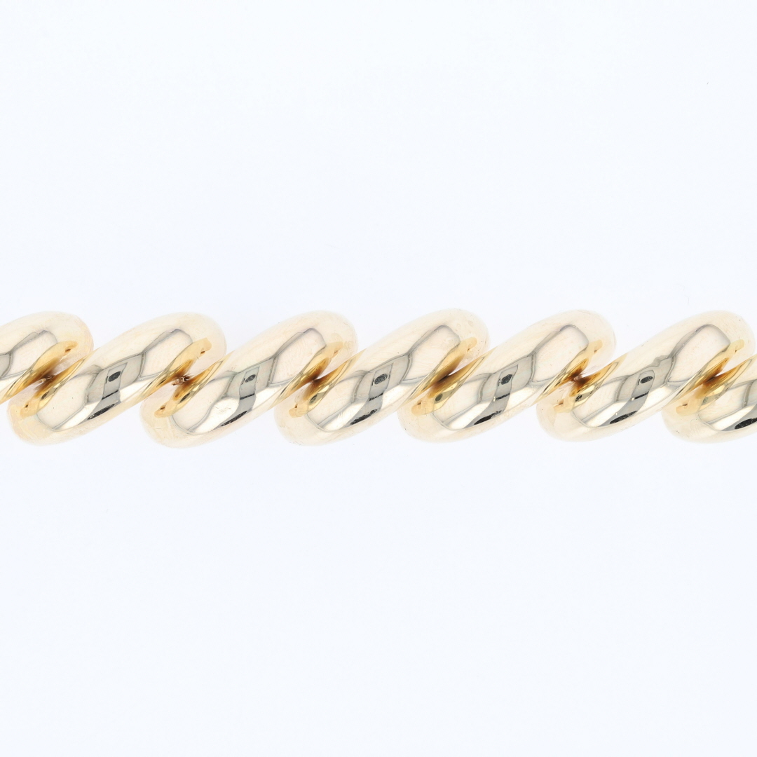13.0mm San Marco Link Chain 7.75" Bracelet 14k Yellow Gold Italy 33.58 ...
