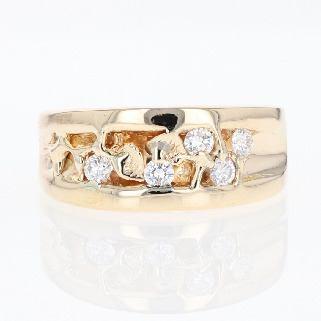 .46ctw Diamond Cluster Nugget Style Statement Band Ring 14k Yellow Gold ...