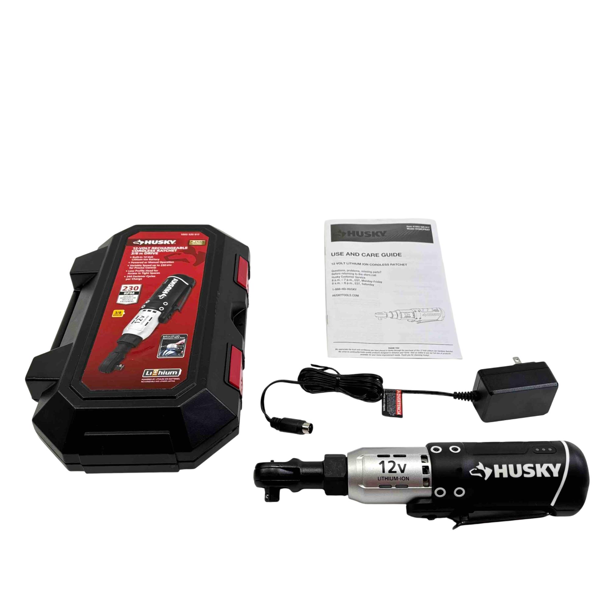 Husky H38CPRAT 12-Volt Lithium-Ion Cordless 3/8" Drive Rechargeable Ratchet