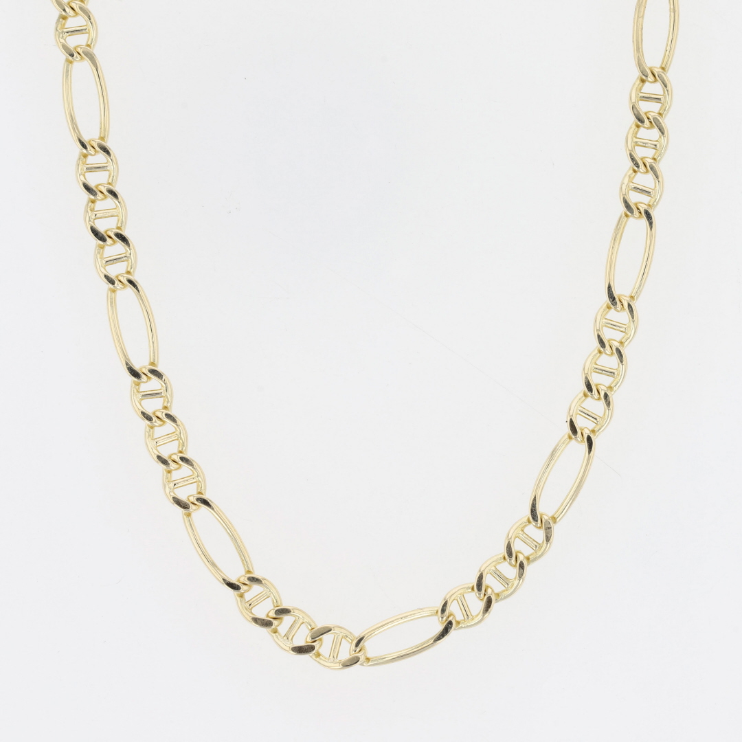 3.4mm Figarucci Link Chain 23.75" Necklace 14k Yellow Gold Mexico 10.72 ...
