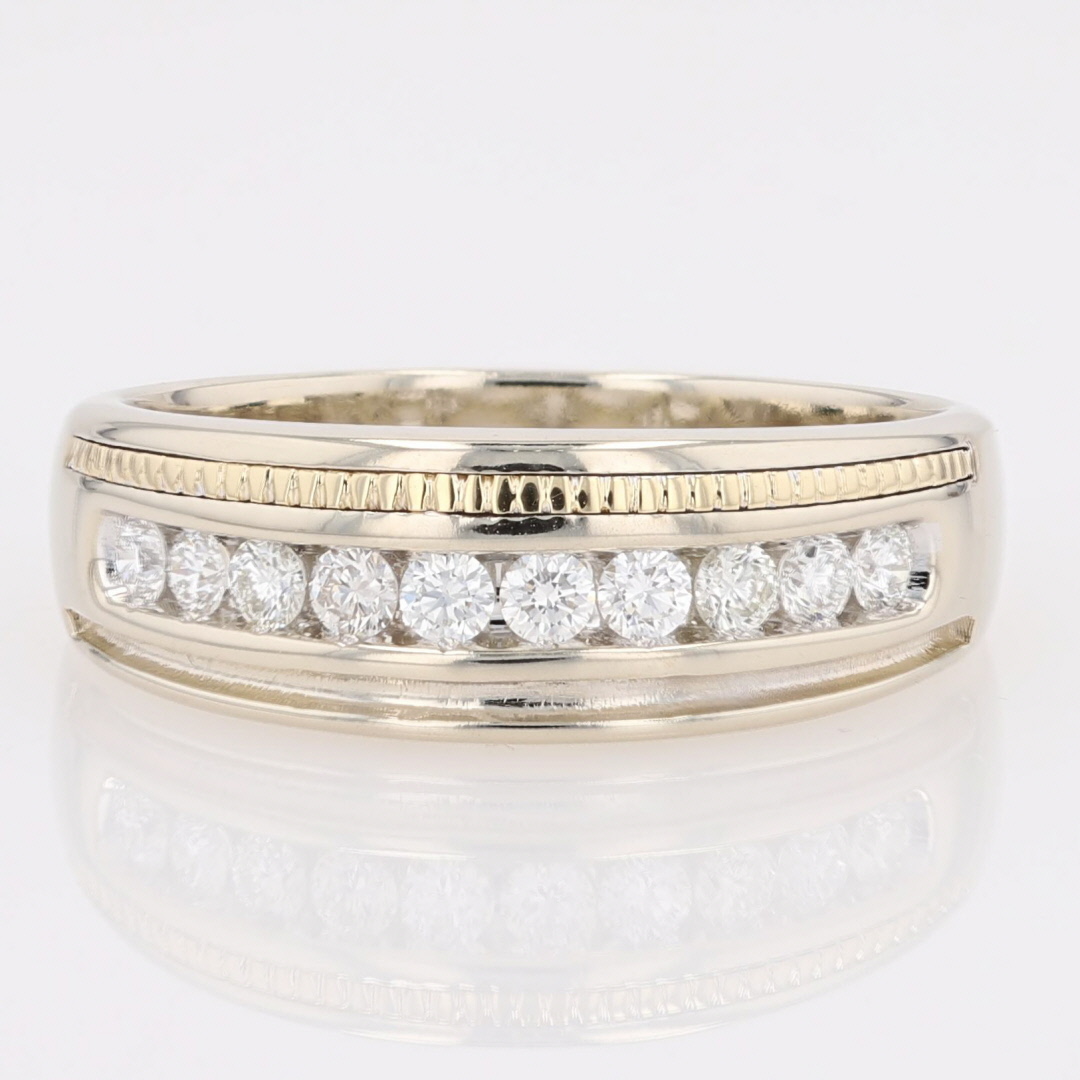 .47ctw Round Diamond Channel-Set Wedding Band Ring 14k Multi-Tone Gold ...
