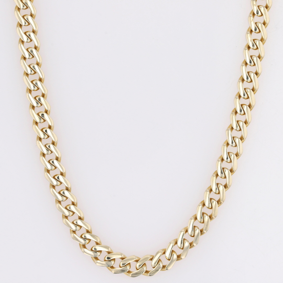 Oro Monaco 4.8mm Monaco Curb Link Chain 18" Necklace 10k Yellow Gold 9. ...