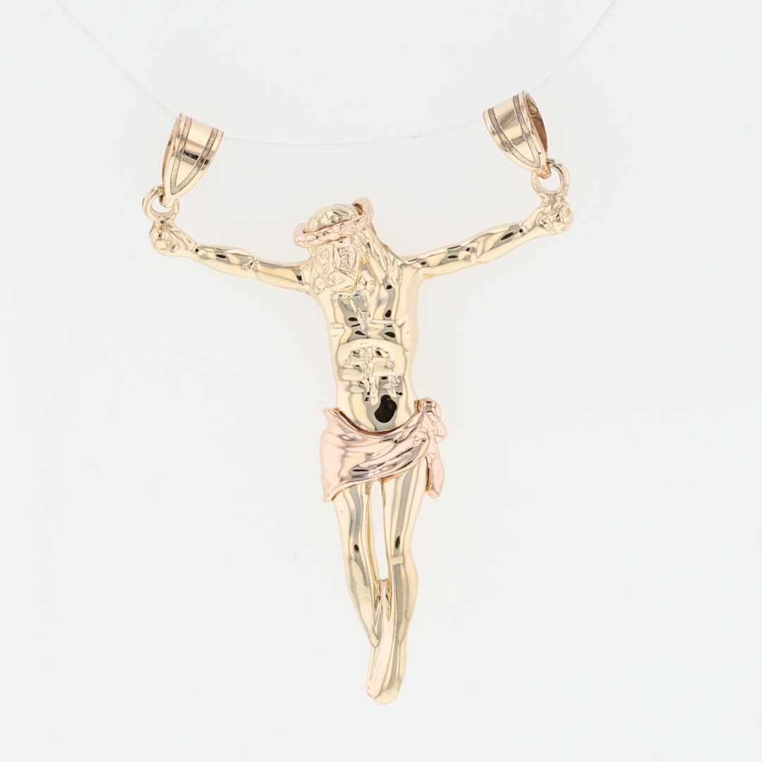 1.75" Religious Crucifix Pendant without Chain 14k Yellow Gold 4.82 Grams