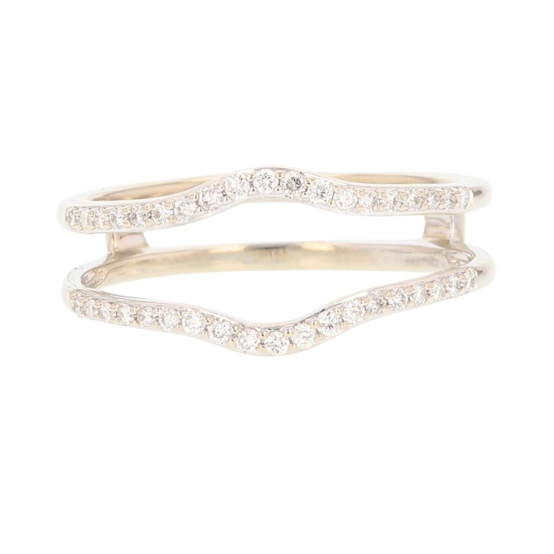 .19ctw Diamond Solitaire Enhancer Wedding Band Ring 14k White Gold Size 7.5