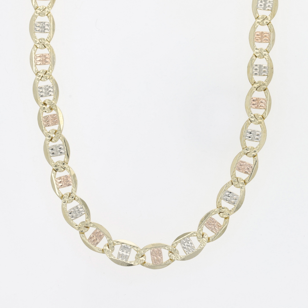 6.7mm Diamond-Cut Anchor Link Chain 26" Necklace 14k Multi-Tone Gold 24 ...