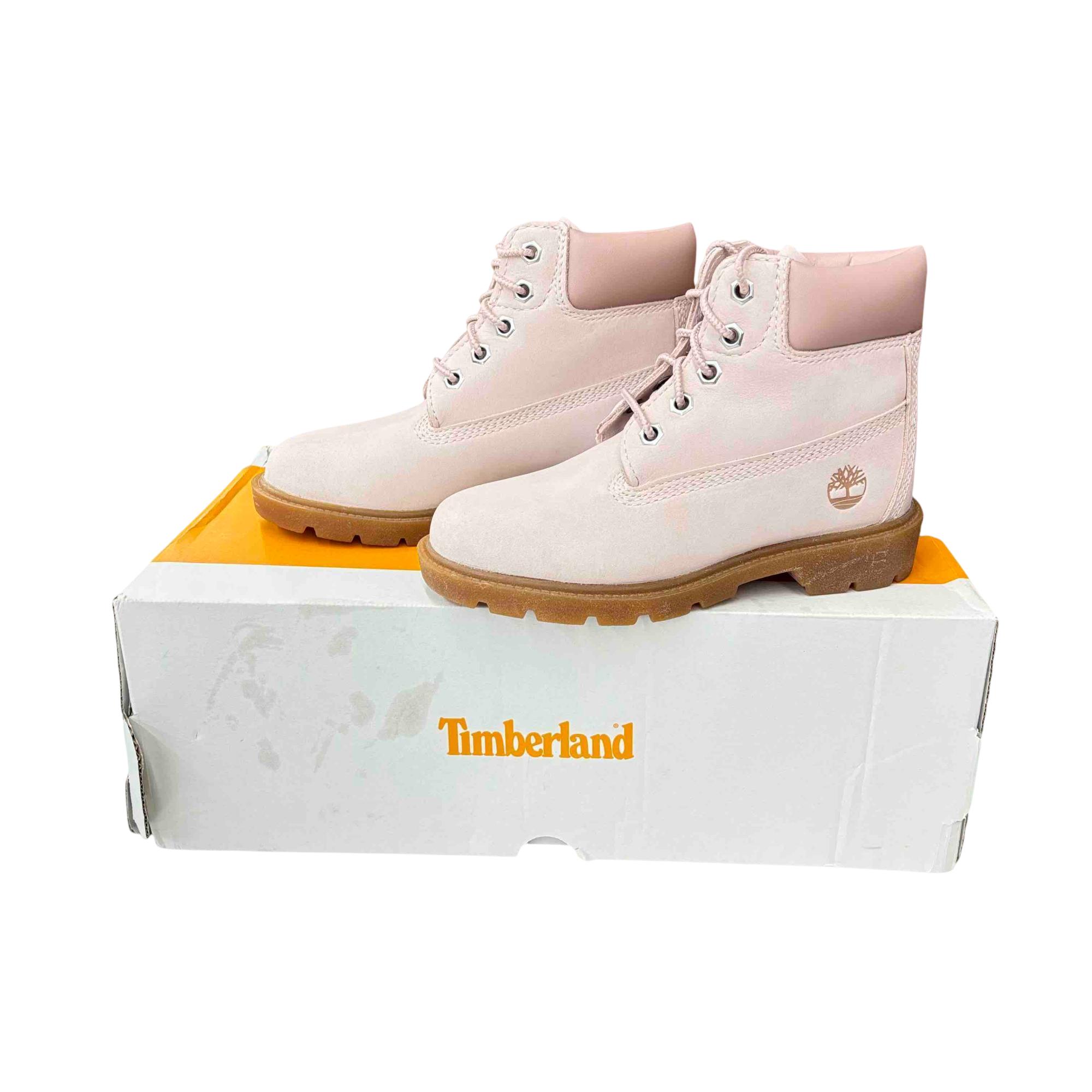 Timberland 0A5PHF Light Pink Nubuck Youth 6-Inch Classic Waterproof ...