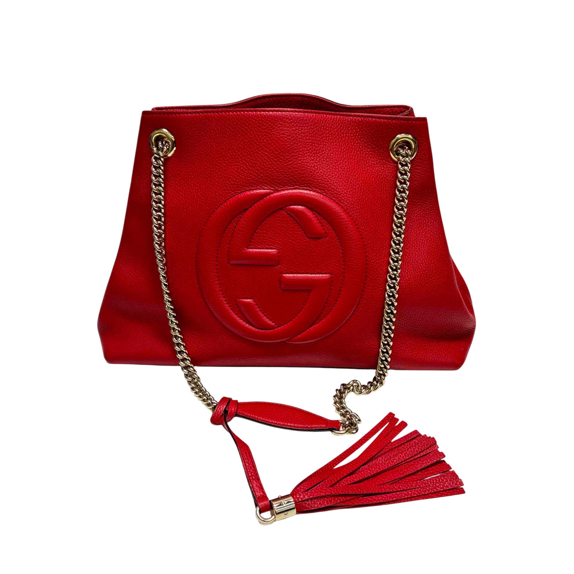 Gucci Soho 536196 525040 Medium Red Leather Purse